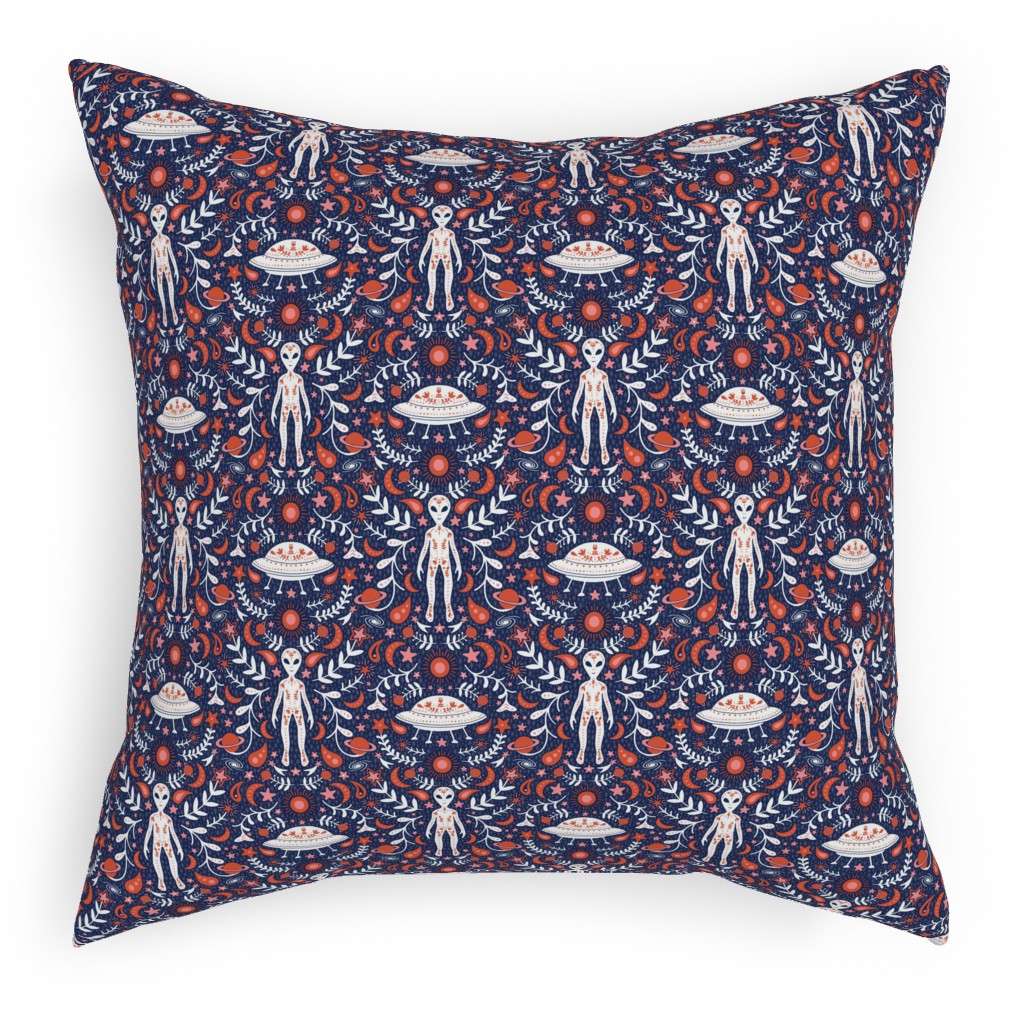 Folk Art Alien Pillow | Shutterfly