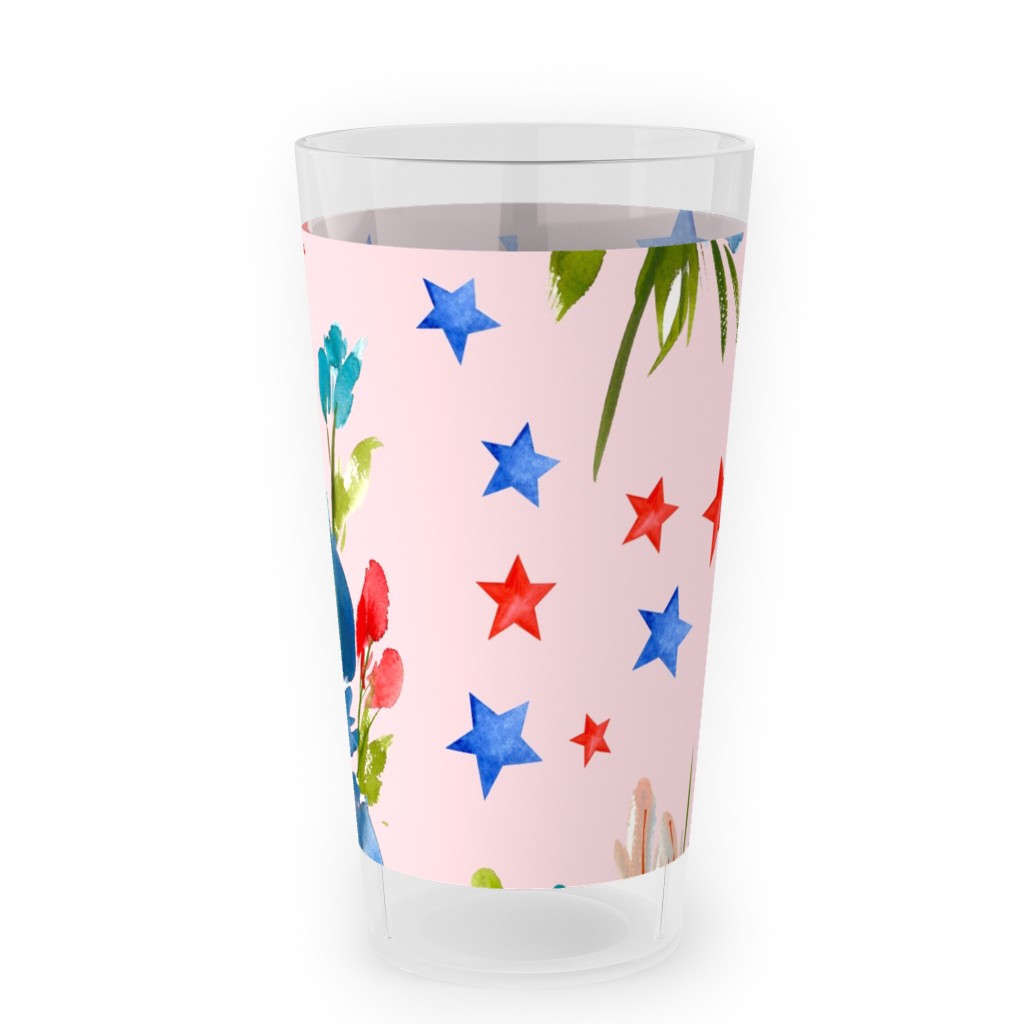 4th of July Florals - Pink Outdoor Pint Glass | Shutterfly