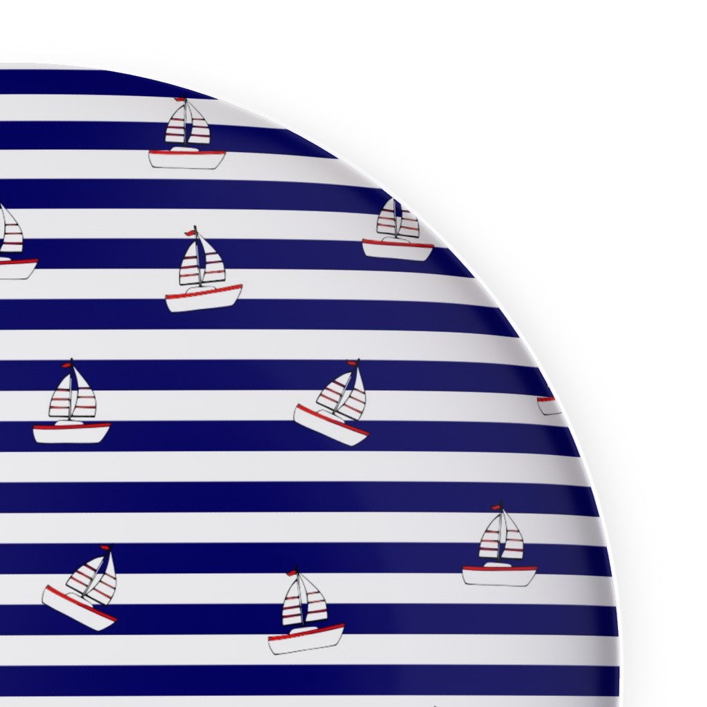 Sea and Boats Stripes - Blue Plates | Shutterfly