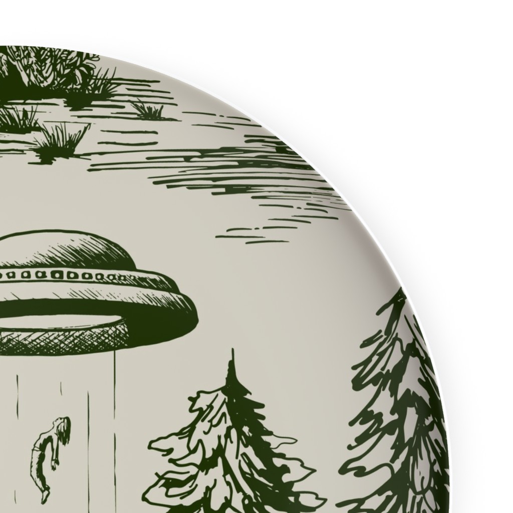 Alien Abduction - Forest Green and Cream Plates | Shutterfly