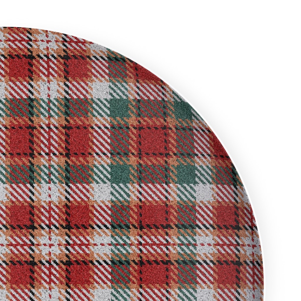 Fuzzy Look Christmas Plaid - Red and Green Plates | Shutterfly