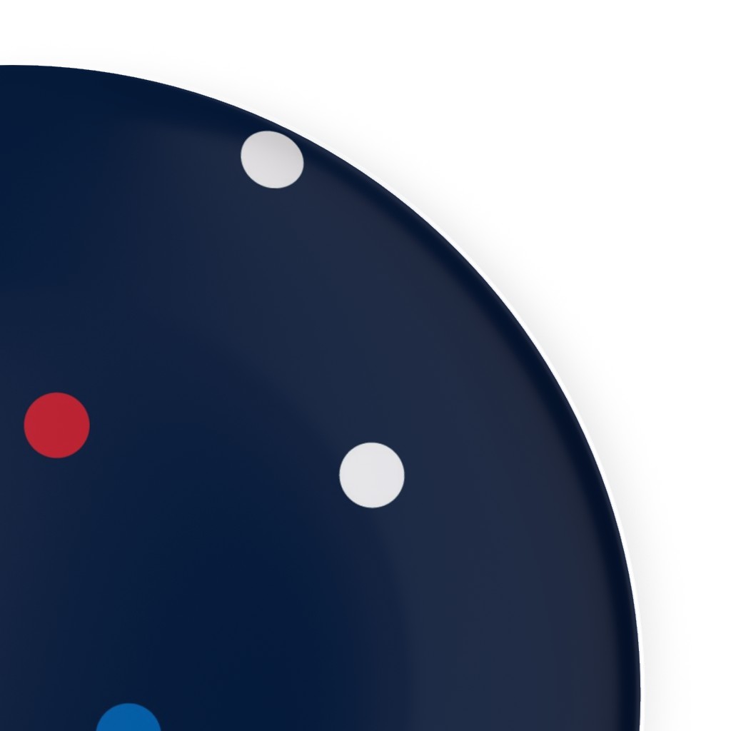 Mixed Polka Dots - Red White and Royal on Navy Blue Plates | Shutterfly
