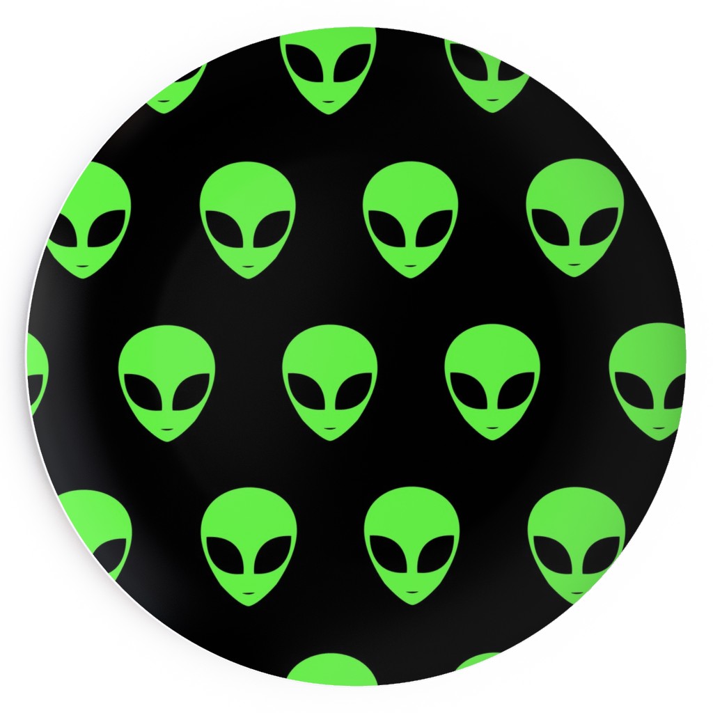 Retro Alien - Neon Green and Black Salad Plate | Shutterfly