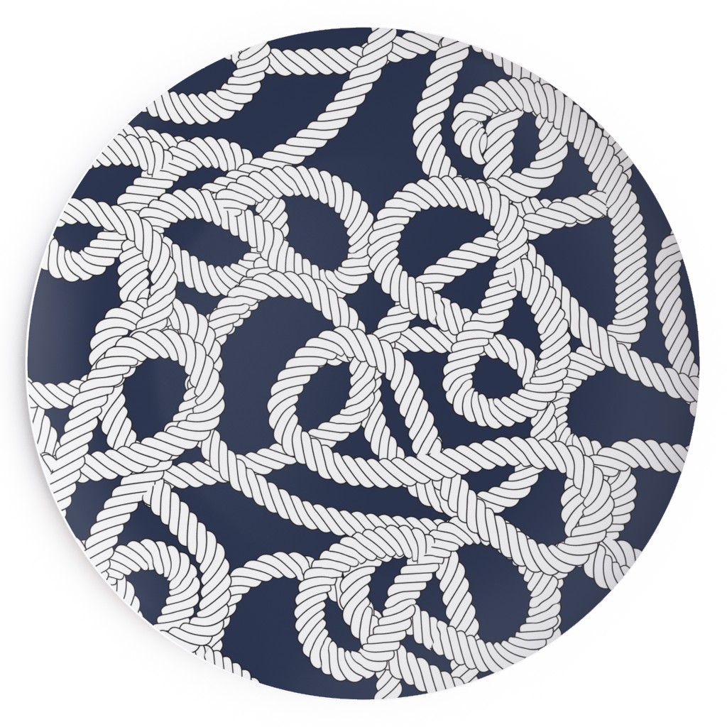 Nautical Rope Knots in Navy Salad Plate | Shutterfly