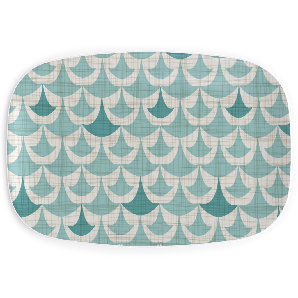 Rhapsody - Beige and Teal Serving Platter | Shutterfly