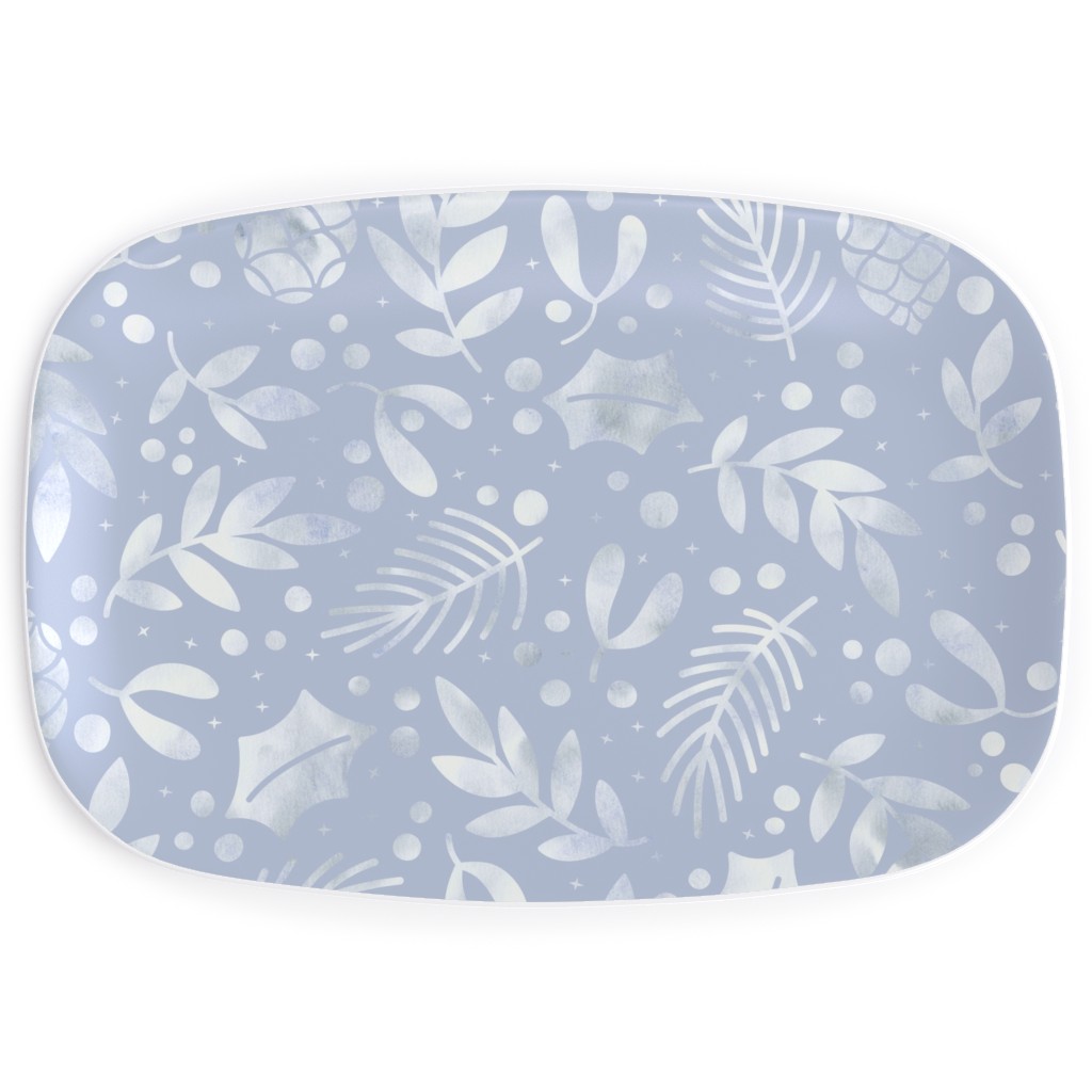 Frozen Winter Florals - Blue Serving Platter | Shutterfly