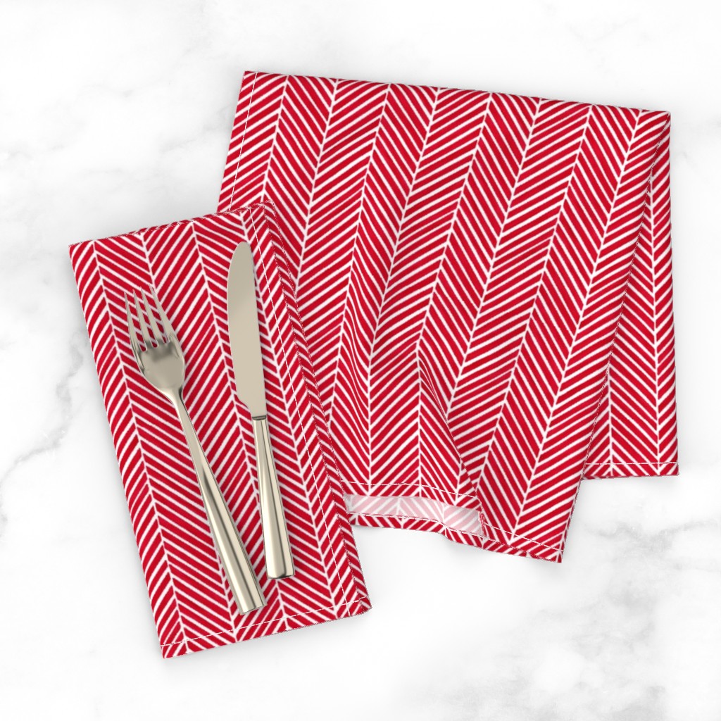 Herringbone - Red & White Cloth Napkin | Shutterfly