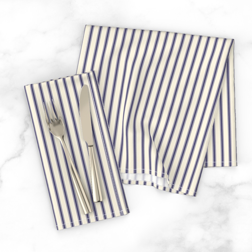 Modern Ticking Stripe - Navy & Off White Cloth Napkin | Shutterfly