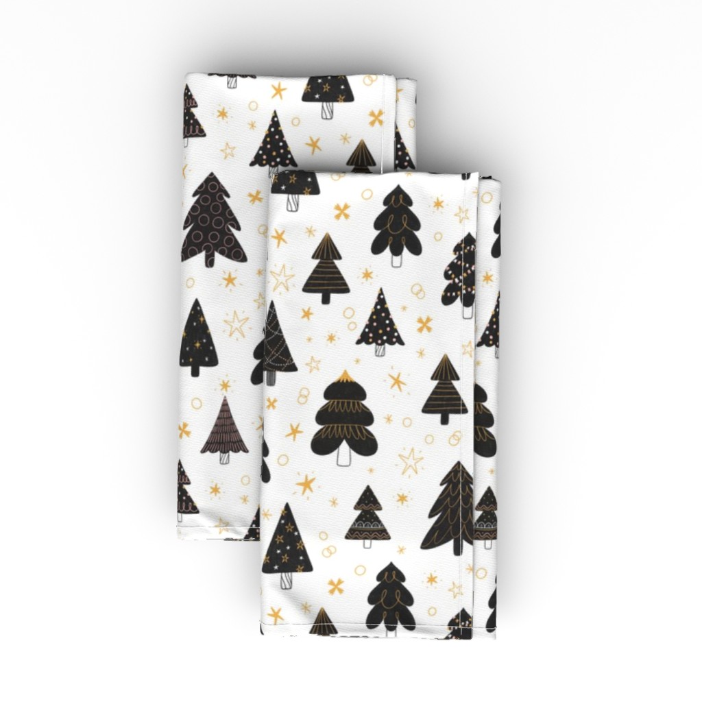 Christmas Trees Pattern - Black Cloth Napkin | Shutterfly