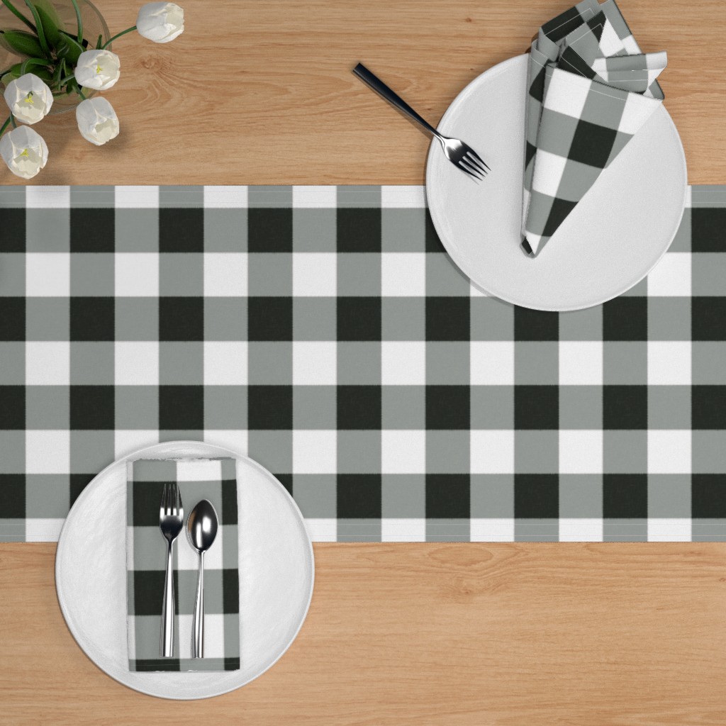 Buffalo Check - Black & White Table Runner | Shutterfly