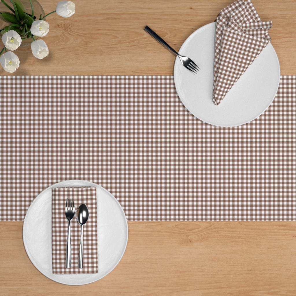 Woodland Gingham - Brown Table Runner | Shutterfly