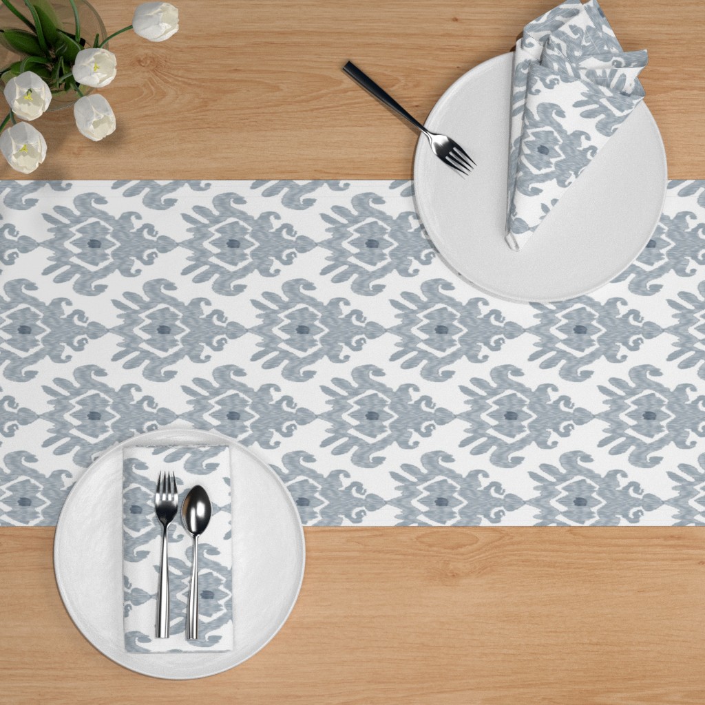 Modern Ikat - Blue Gray Table Runner | Shutterfly