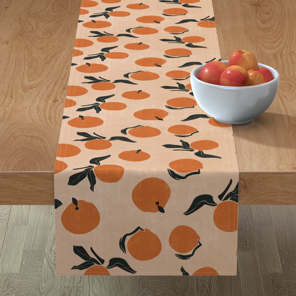 Mid-Century Clementines - Sandy Beige Table Runner | Shutterfly