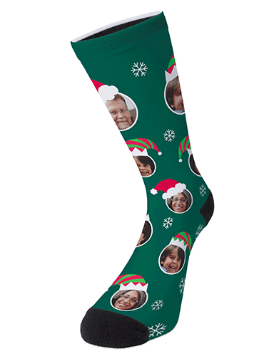 Festive Floating Faces Custom Socks by Shutterfly | Shutterfly