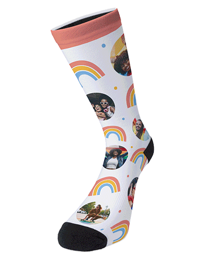 Floating Faces and Rainbows Custom Socks by Shutterfly | Shutterfly