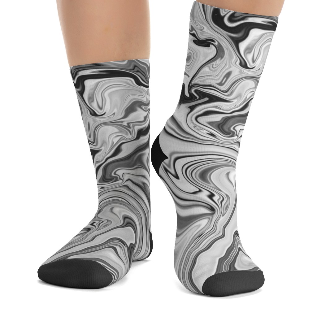 Love Spell Marble - Black and White Custom Socks | Shutterfly