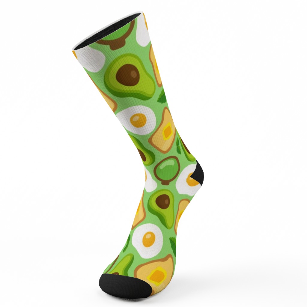 Deconstructed Avocado Toast - Green Custom Socks | Shutterfly