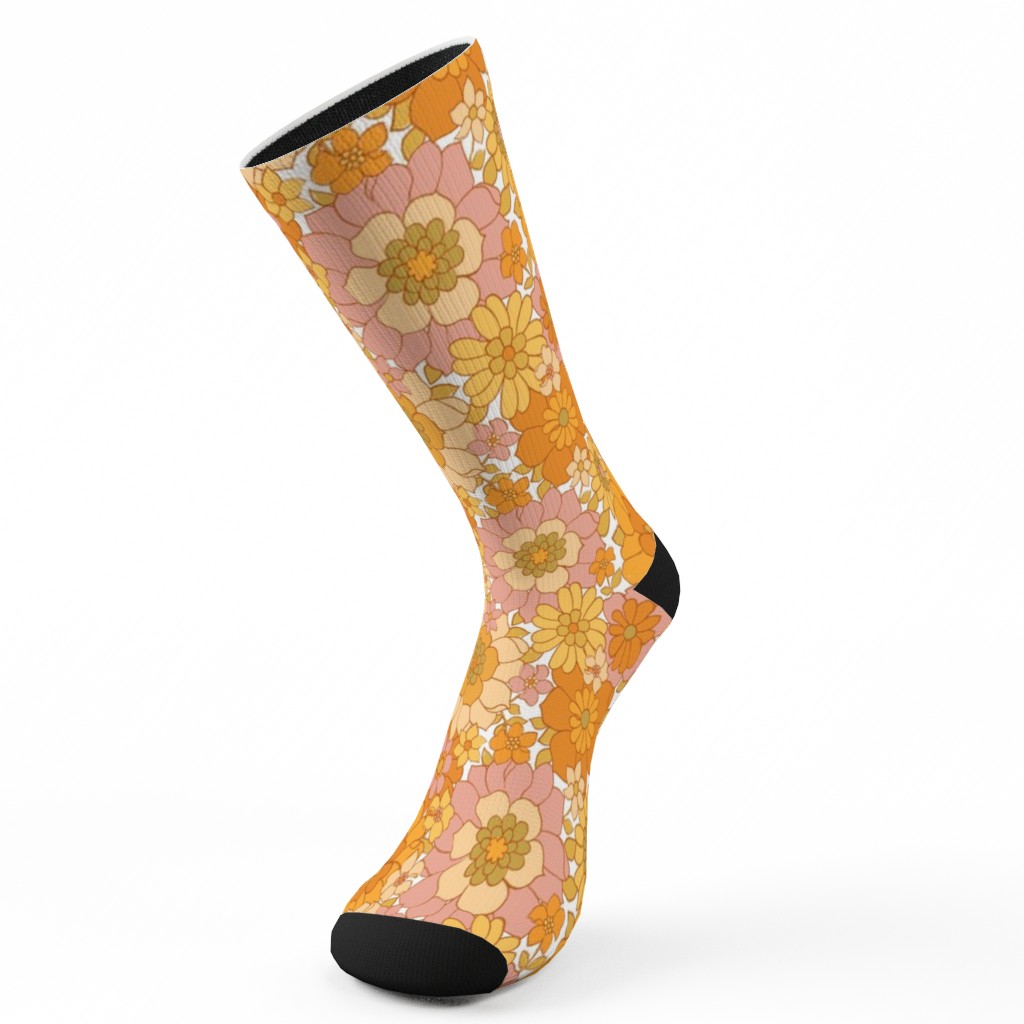 Avery Retro Floral Custom Socks | Shutterfly