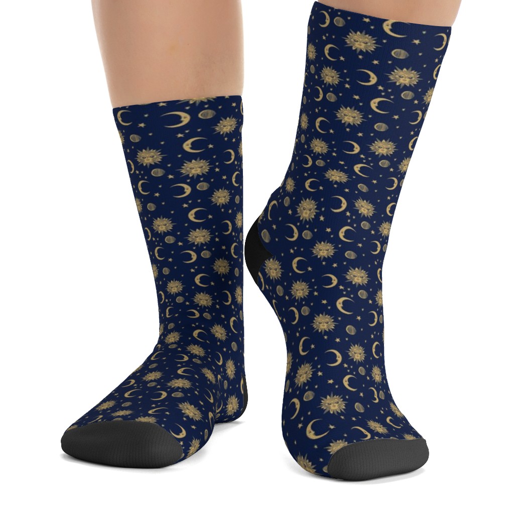 Sun Moon and Stars - Dark Custom Socks | Shutterfly