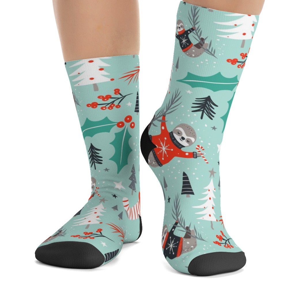 Slothy Holidays Custom Socks | Shutterfly