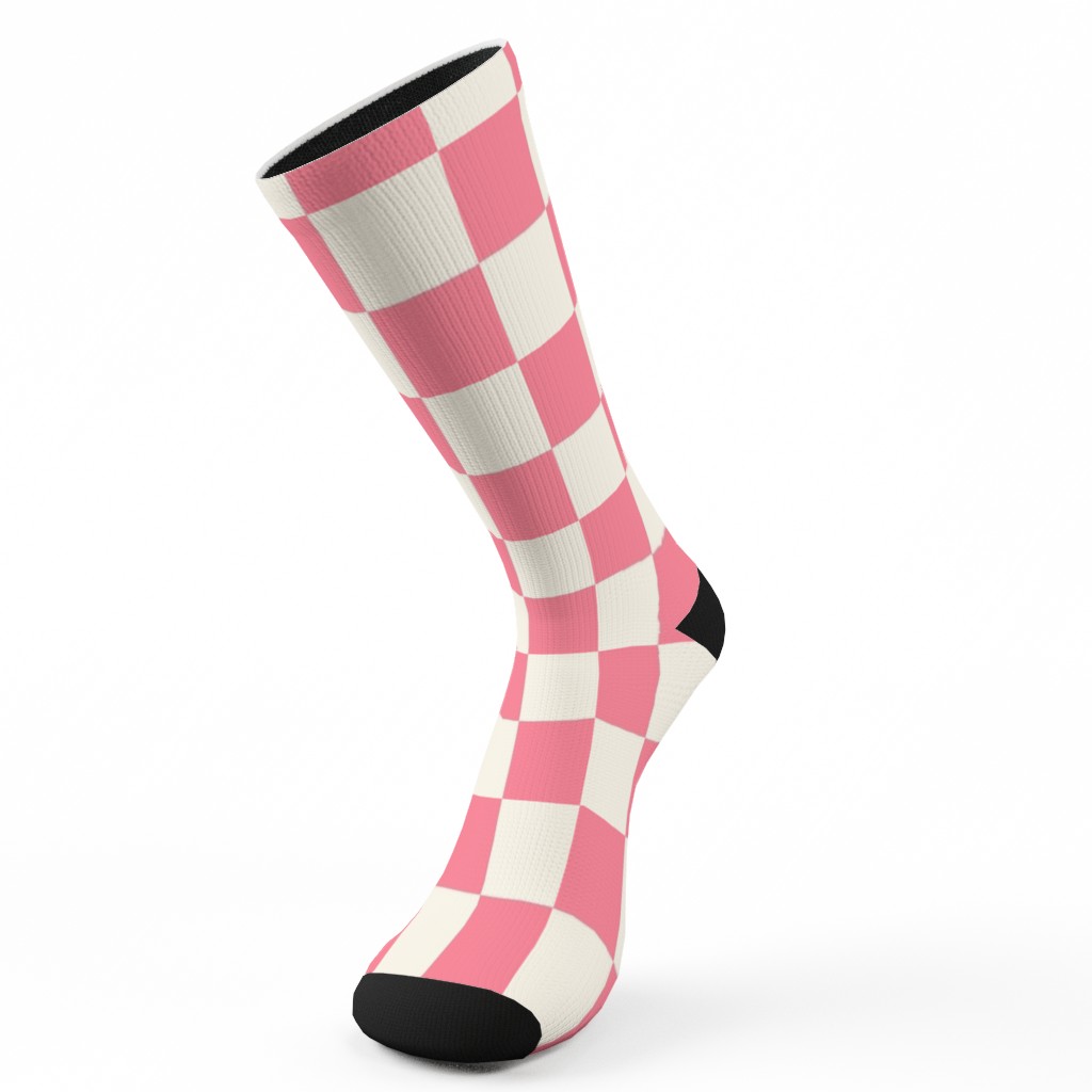 Checkered Pattern - Pink Custom Socks | Shutterfly