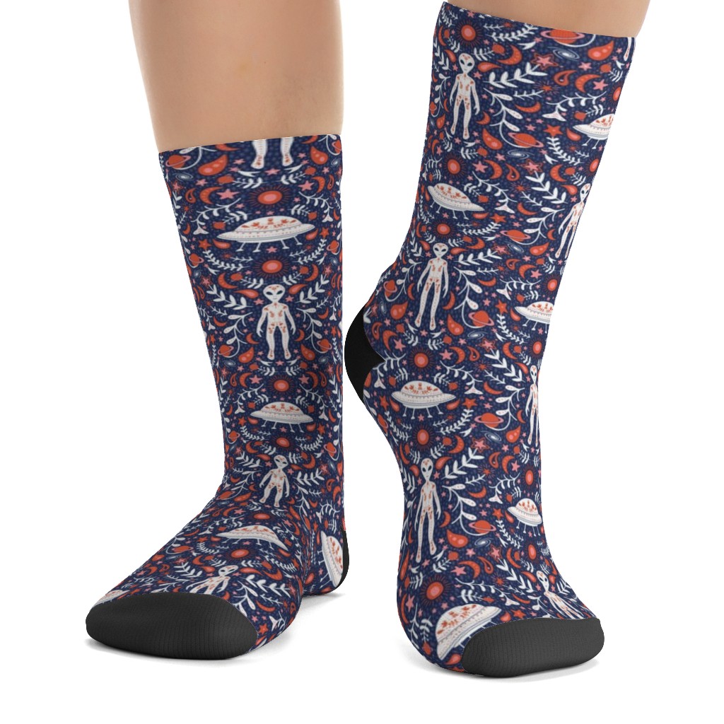 Folk Art Alien Custom Socks | Shutterfly