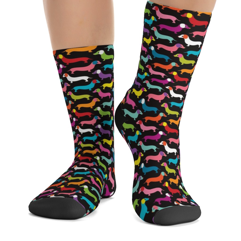 Retro Dachshund Dogs Custom Socks | Shutterfly