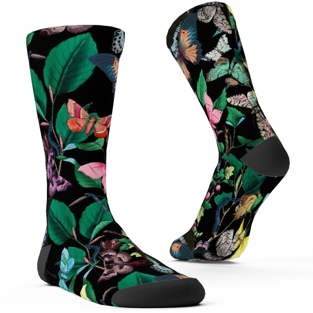 Butterfly Sanctuary - Multi on Black Custom Socks | Shutterfly