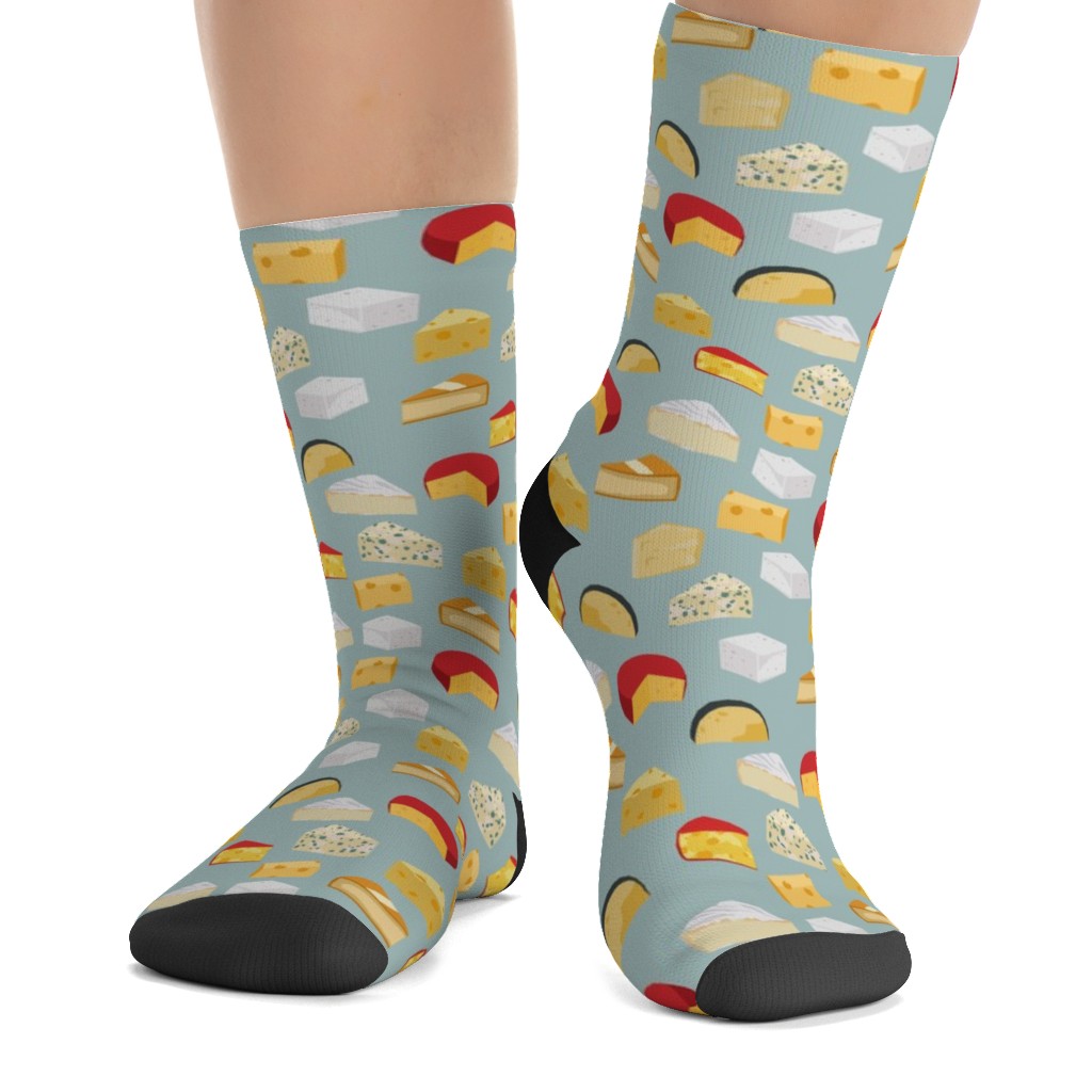 Cheeses Foodie - Blue Custom Socks | Shutterfly