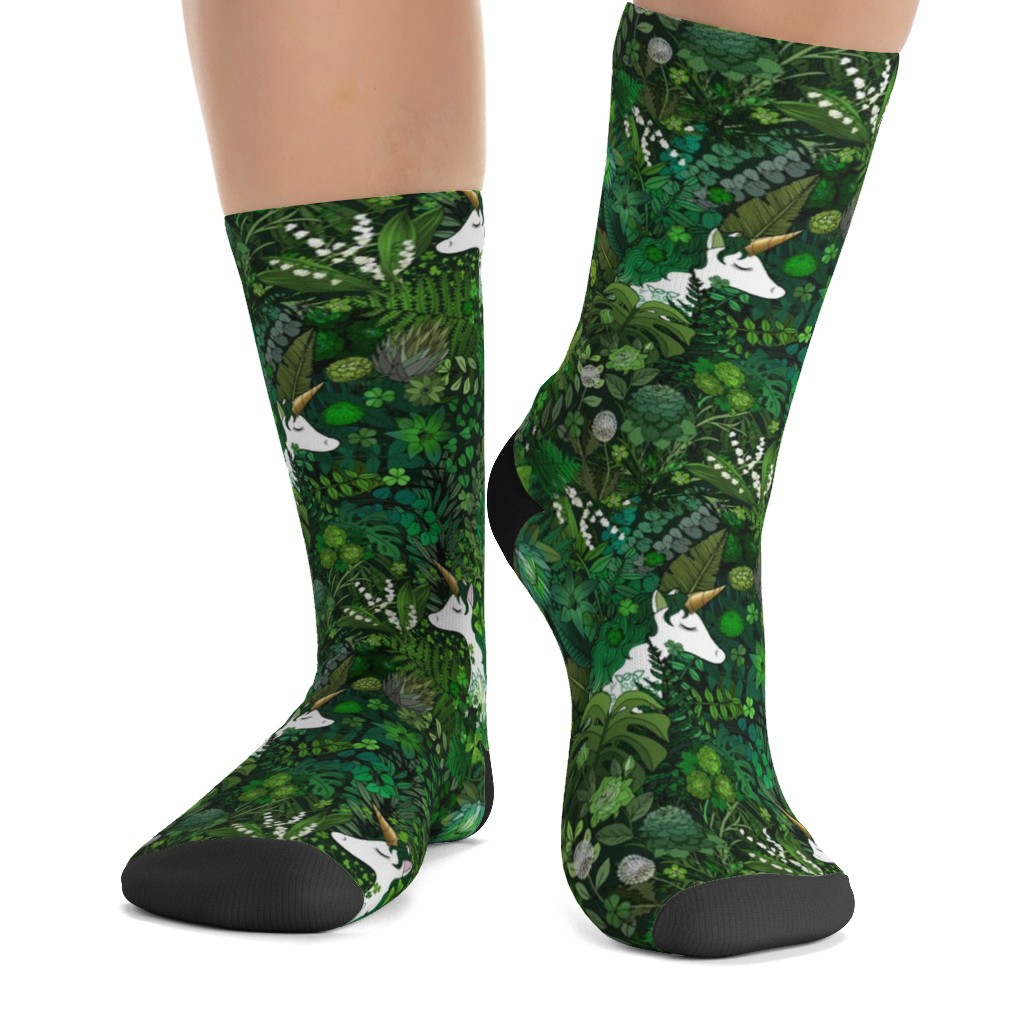 Irish Unicorn in a Green Garden Custom Socks | Shutterfly