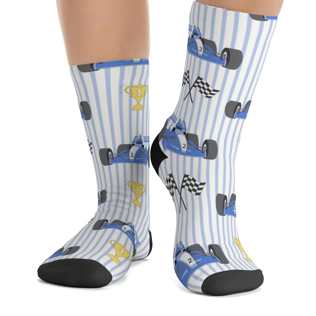 Race Cars Checked Flags Custom Socks | Shutterfly
