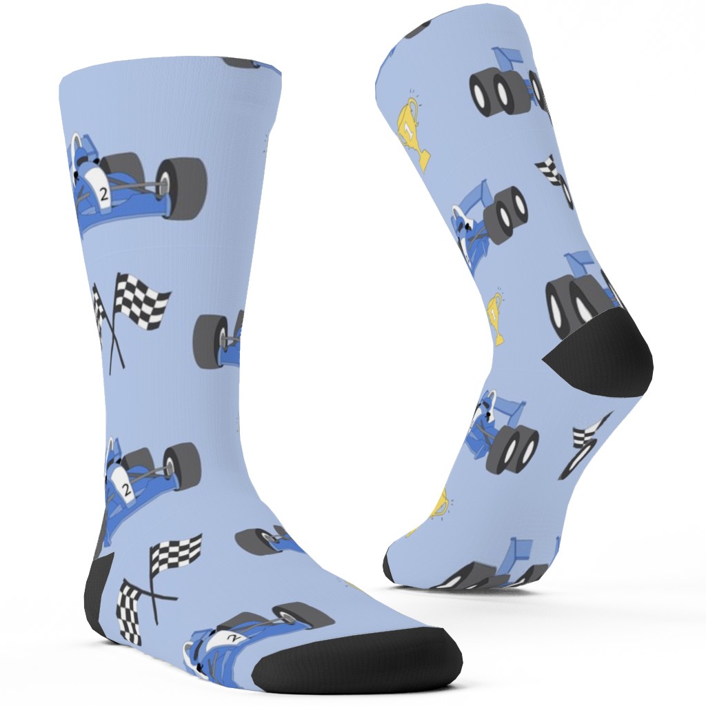 Race Cars Checked Flags Custom Socks | Shutterfly