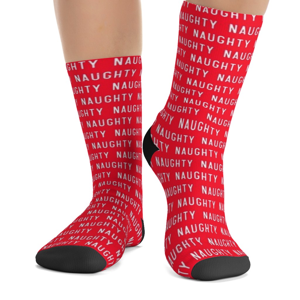 Naughty - Red Custom Socks | Shutterfly