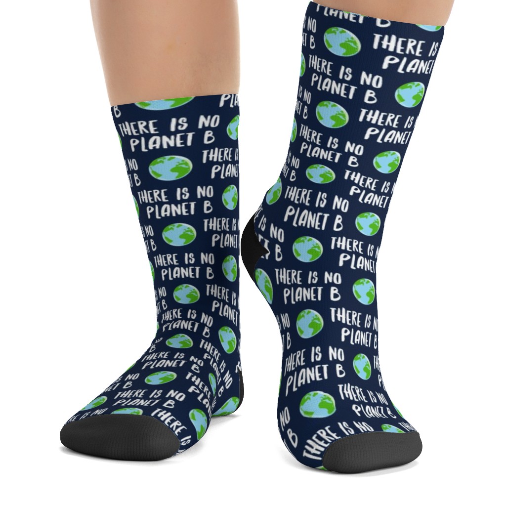 There Is No Planet B - Earth Navy Custom Socks | Shutterfly