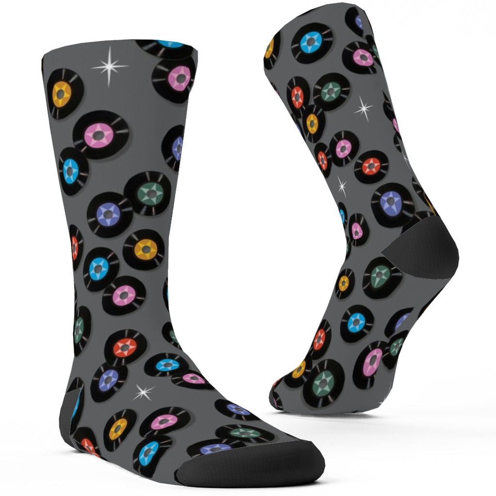 Pop Star Vintage Vinyl Records Custom Socks | Shutterfly