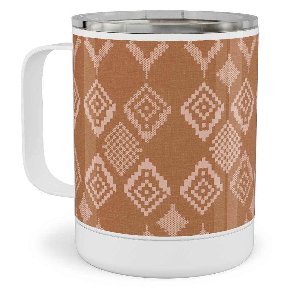Boho Fair Isle - Rust Stainless Steel Mug | Shutterfly