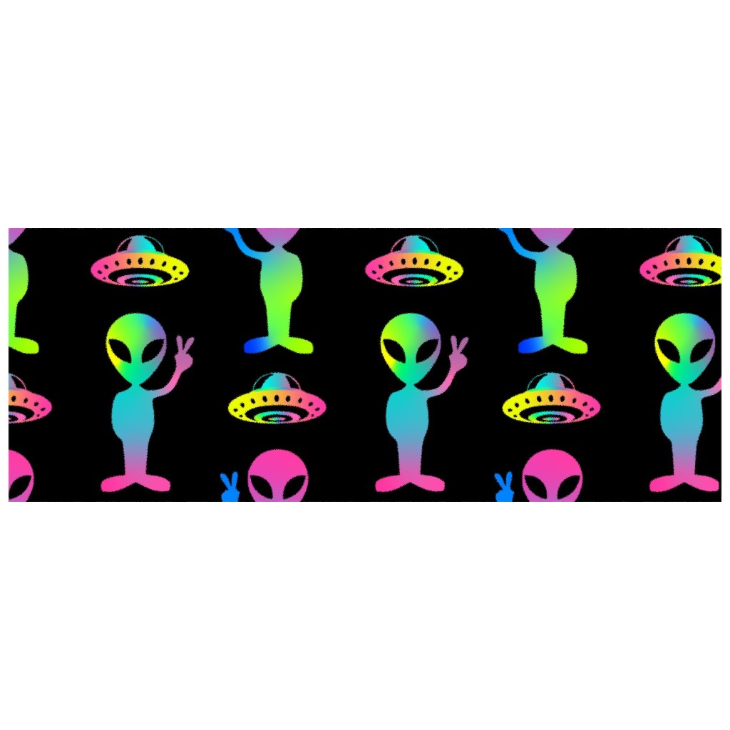 90's Rainbow Aliens and Ufos - Multi on Black Stainless Tumbler with ...