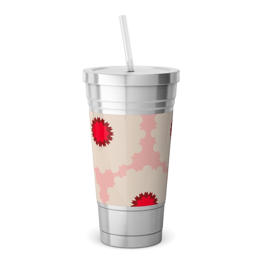 Eva Pop - Pink and Red Stainless Tumbler with Straw | Shutterfly