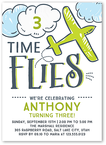 Time Flies 5x7 Stationery Card by Sarah Hawkins Designs | Shutterfly