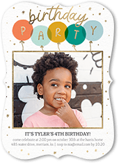 Bracket Flat Portrait Custom Birthday Invitations | Party Invites ...