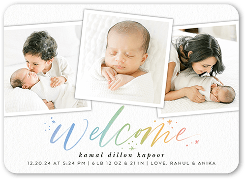 Rainbow Welcome 5x7 Stationery Card by Petite Lemon | Shutterfly