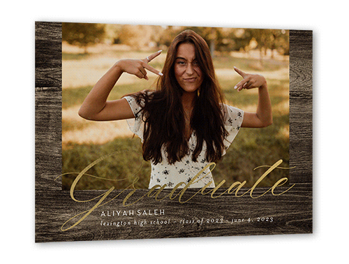 Woodgrain Script 5x7 Stationery Card by Yours Truly | Shutterfly