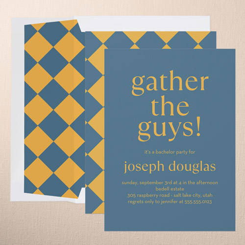 Gather The Guys 5x7 Stationery Card by Yours Truly | Shutterfly