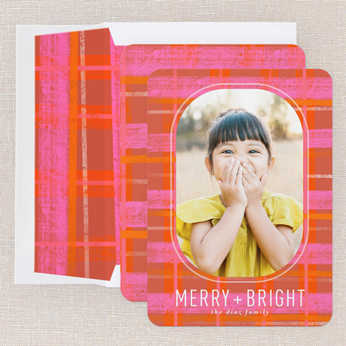 Vibrant Plaid Tidings 5x7 Stationery Card by Yours Truly | Shutterfly