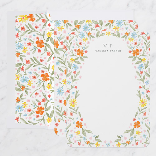 Micro Florals 5x7 Stationery Card by Yours Truly | Shutterfly