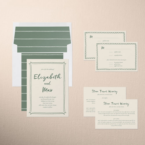 Doodle Border 5x7 Stationery Card by Yours Truly | Shutterfly