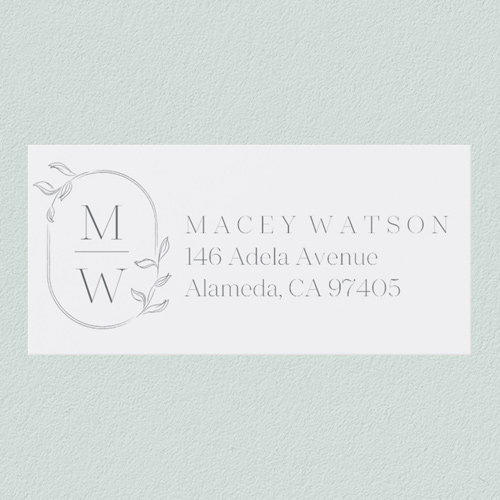 Leaf Stem Monogram Address Label by Sarah Hawkins Designs | Tiny Prints