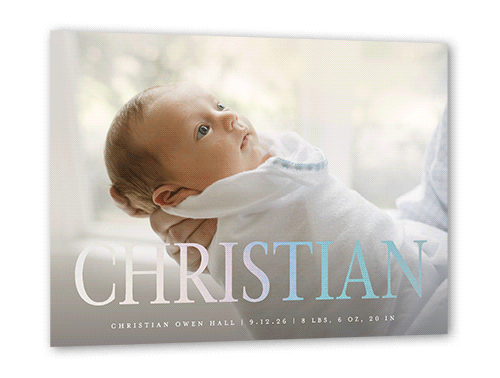 Bright Name 5x7 Personalized Foil Card by Kelli Hall | Tiny Prints