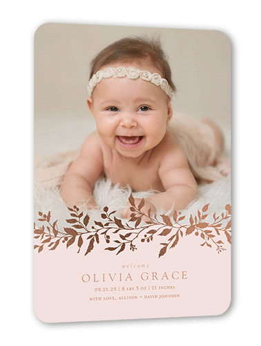 Shimmering Greenery 5x7 Stationery Card by Lady Jae Designs | Tiny Prints