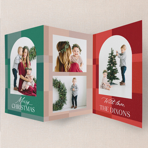 Plaid Panels 5x7 Tri-Fold Stationery Card by Magnolia Press | Tiny Prints